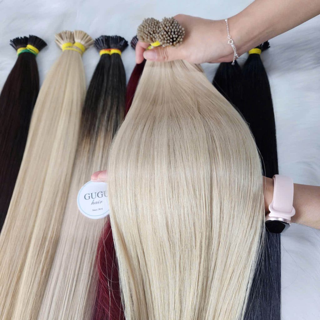Premium I Tip Hair Extension Bone Straight Blonde Color Raw Vietnamese ...