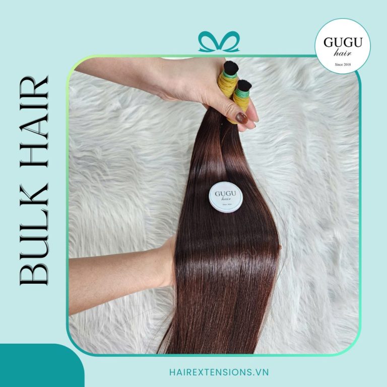 20 Inches Bone Staight Bulk Hair Extension Deep Brown Raw Vietnamese Hair